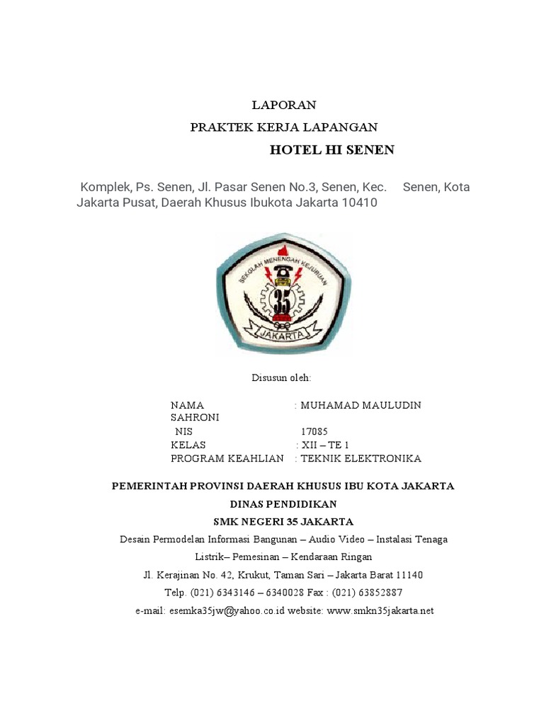 Laporan PKL Roni-1 | PDF | Karier & Perkembangan | Komputer