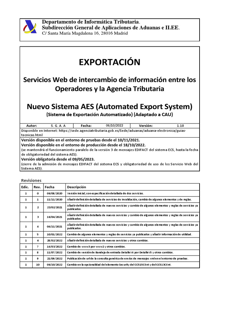 DUA Export Aes | PDF