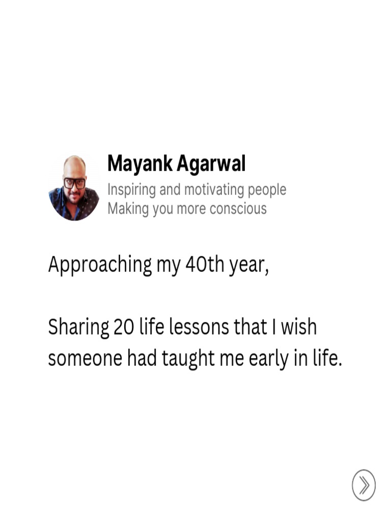 20 life lessons Mayank Agrawal | PDF