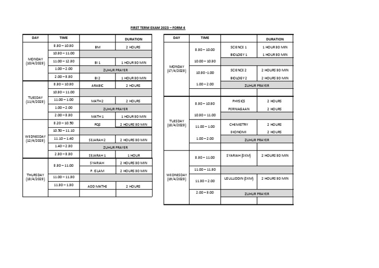 First Term Exam 2023 - Form 4 | PDF