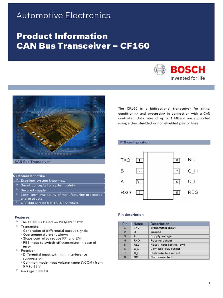 Bosch Ic cf160 | PDF | Electromagnetic Interference | Information And ...