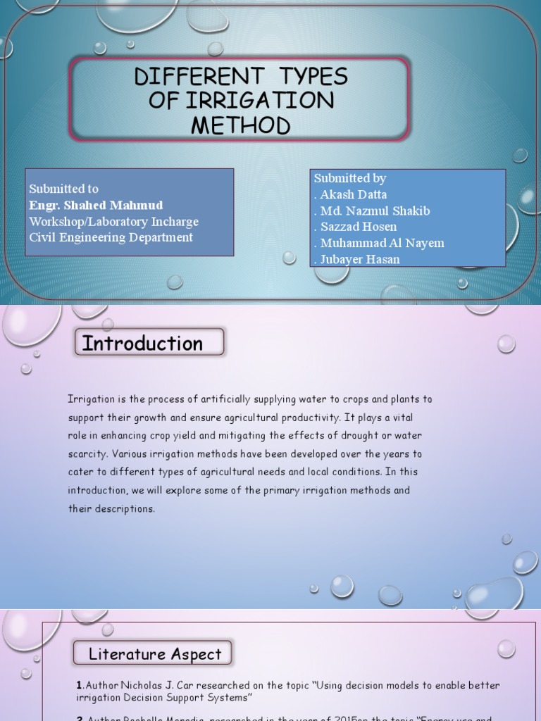 Different Types of IRRIGATION METHOD | PDF | Irrigation | Agriculture