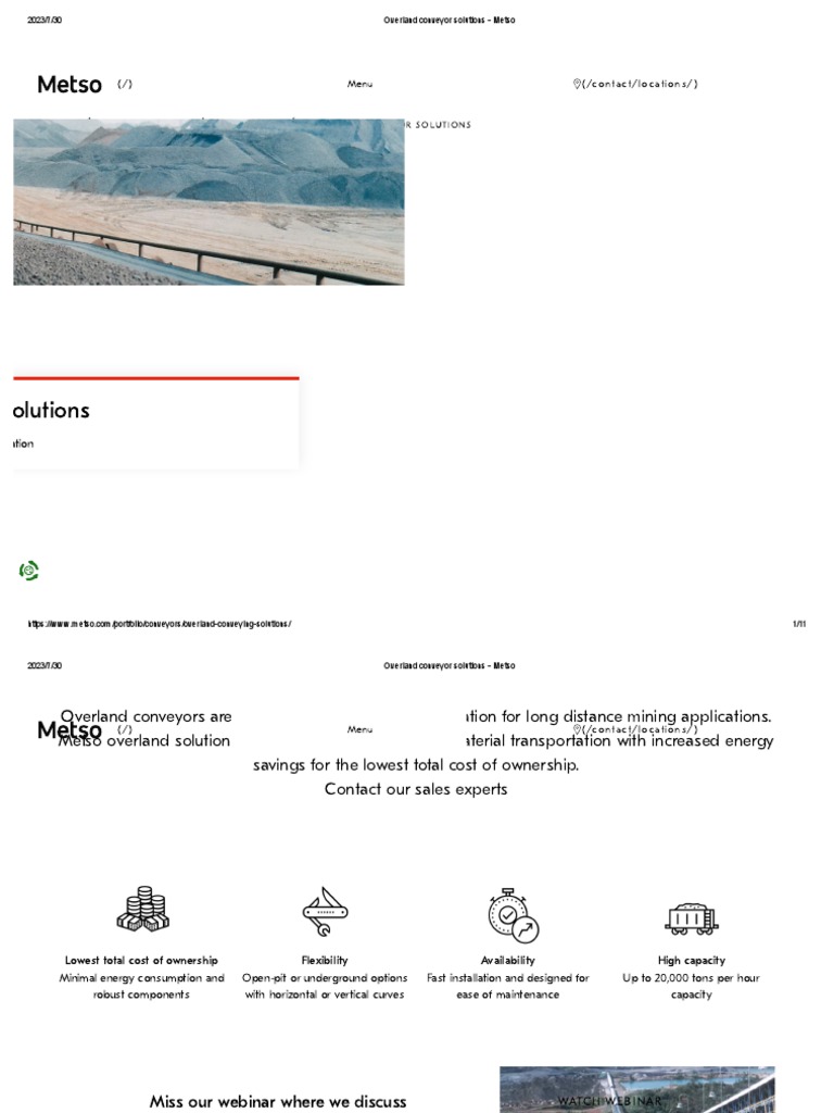 Metso Overland Conveyor Solutions Overview | PDF