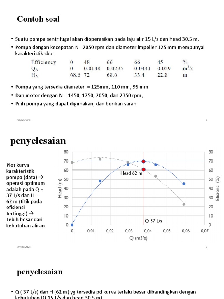 Contoh Soal Dan Soal Latihan Pompa Sentrifugal | PDF | Teknologi & Rekayasa