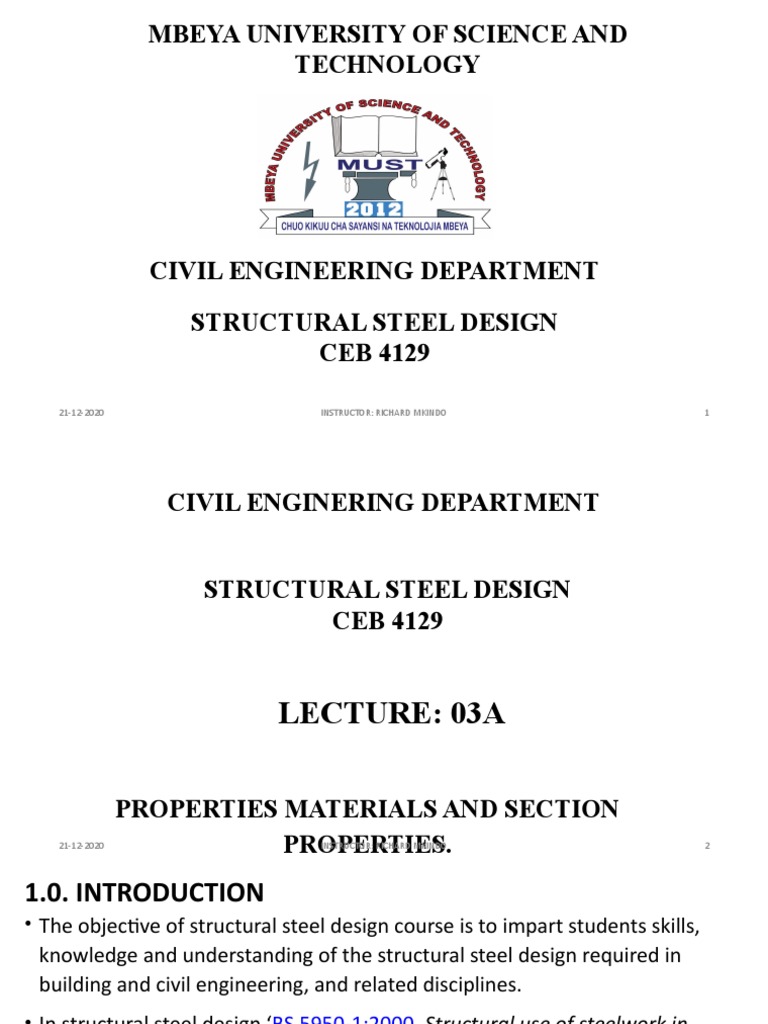 Structural Steel Design L 03A-19.11.2021 | PDF | Structural Steel | Strength Of Materials
