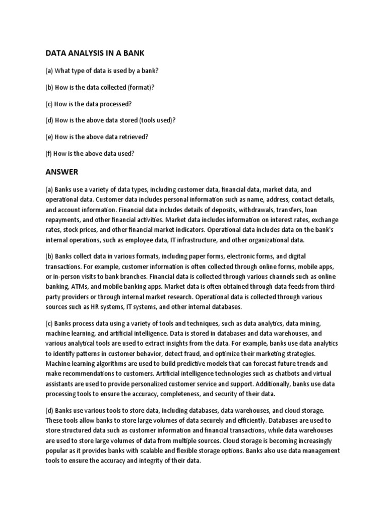 Data Analysis in A Bank | PDF | Data | Data Warehouse