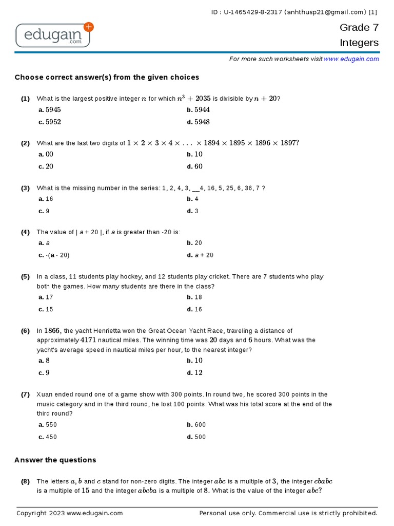 Grade7 1465429 8 2317.q | PDF | Arithmetic | Mathematics