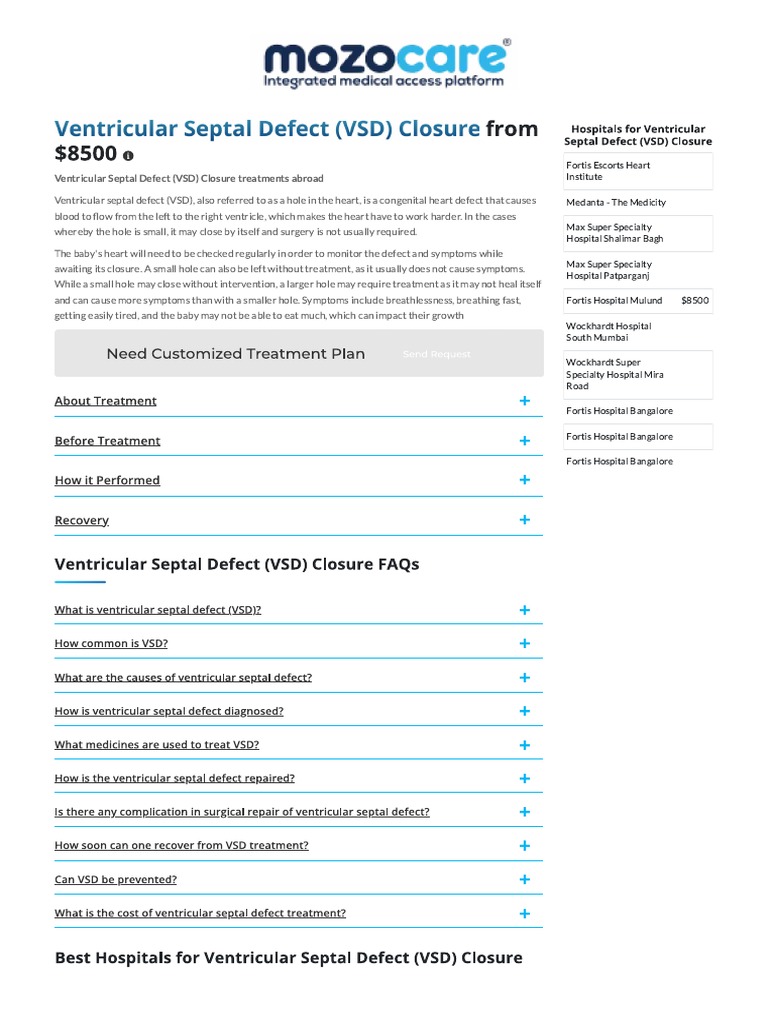 Ventricular Septal Defect (VSD) Closure | PDF