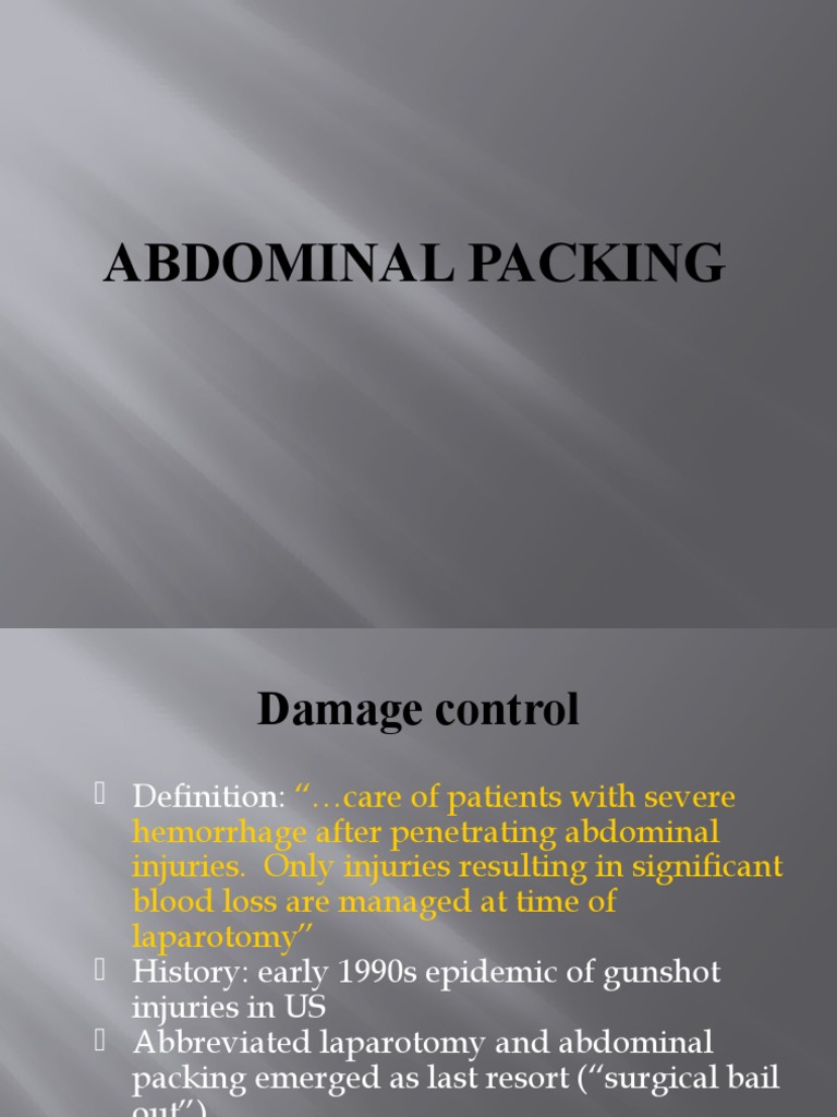 Abdominal Packing | PDF | Bleeding | Injury