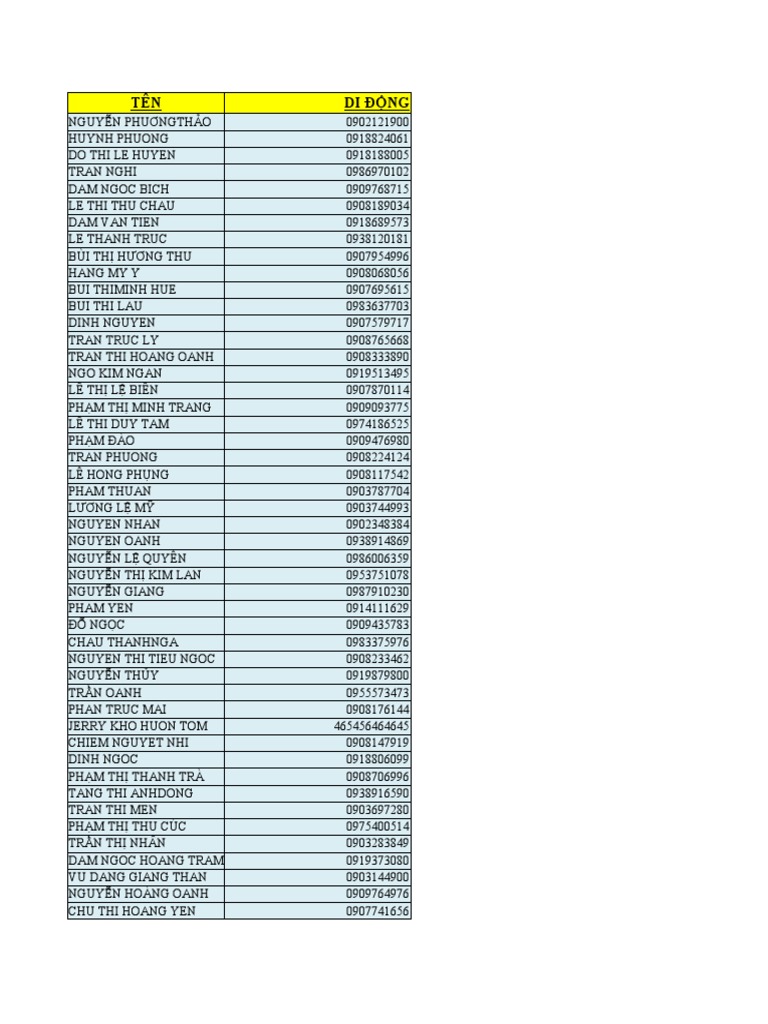 khách hàng VIp salephone bds | PDF
