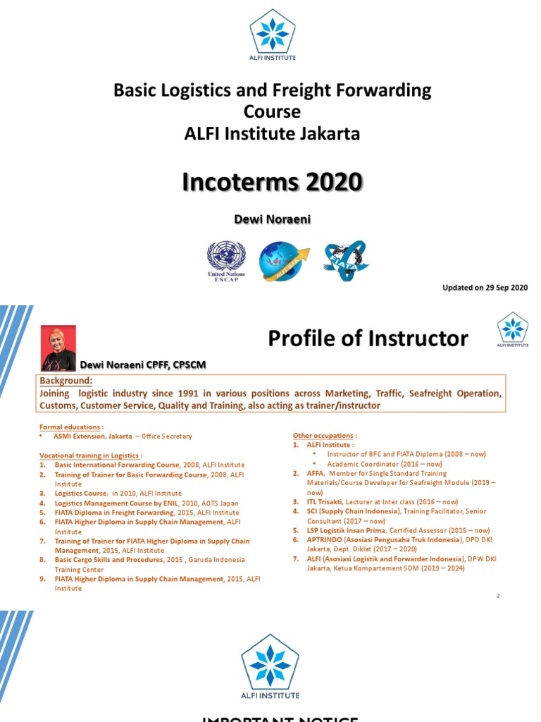 ALFI Institute Module 2 INCOTERMS 2020 | PDF | Business