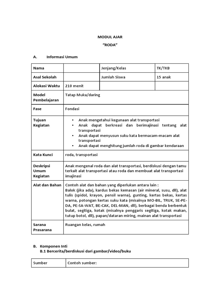 Modul Ajar Paud PDF | PDF