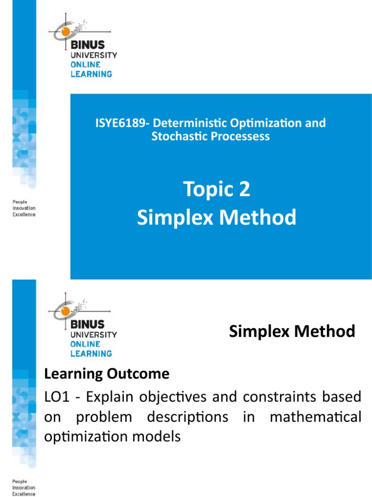 PPT2-Simplex Method | PDF | Linear Programming | Mathematical Optimization