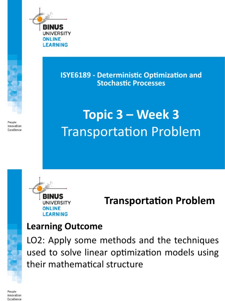 PPT3-Transportation | PDF | Mathematical Optimization | Mathematical Analysis
