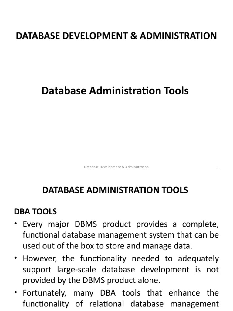 Add322 Lecture 10 Database Administration Tools 104139 Pdf