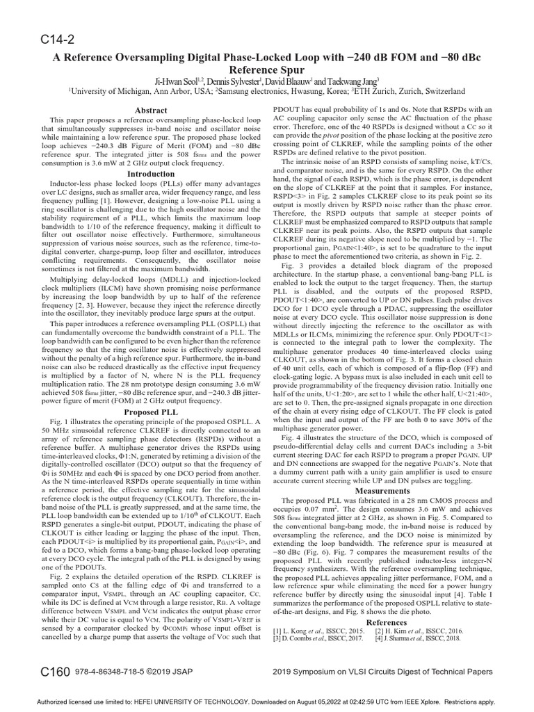 A Reference Oversampling Digital Phase-Locked Loop With - 240 DB FOM ...