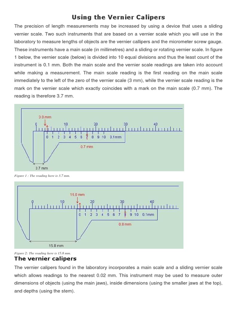 How to Use Vernier Calipers Effectively | PDF | Teaching Methods ...