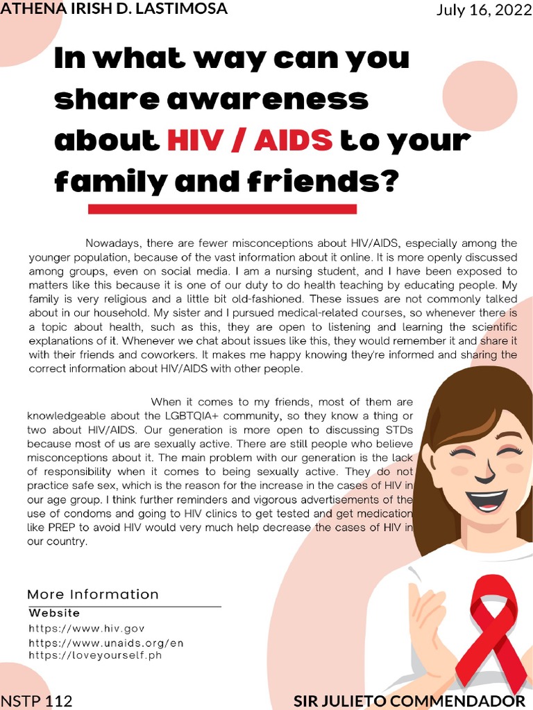 NSTP 111 Ways to Share Awareness about HIV:AIDS | PDF