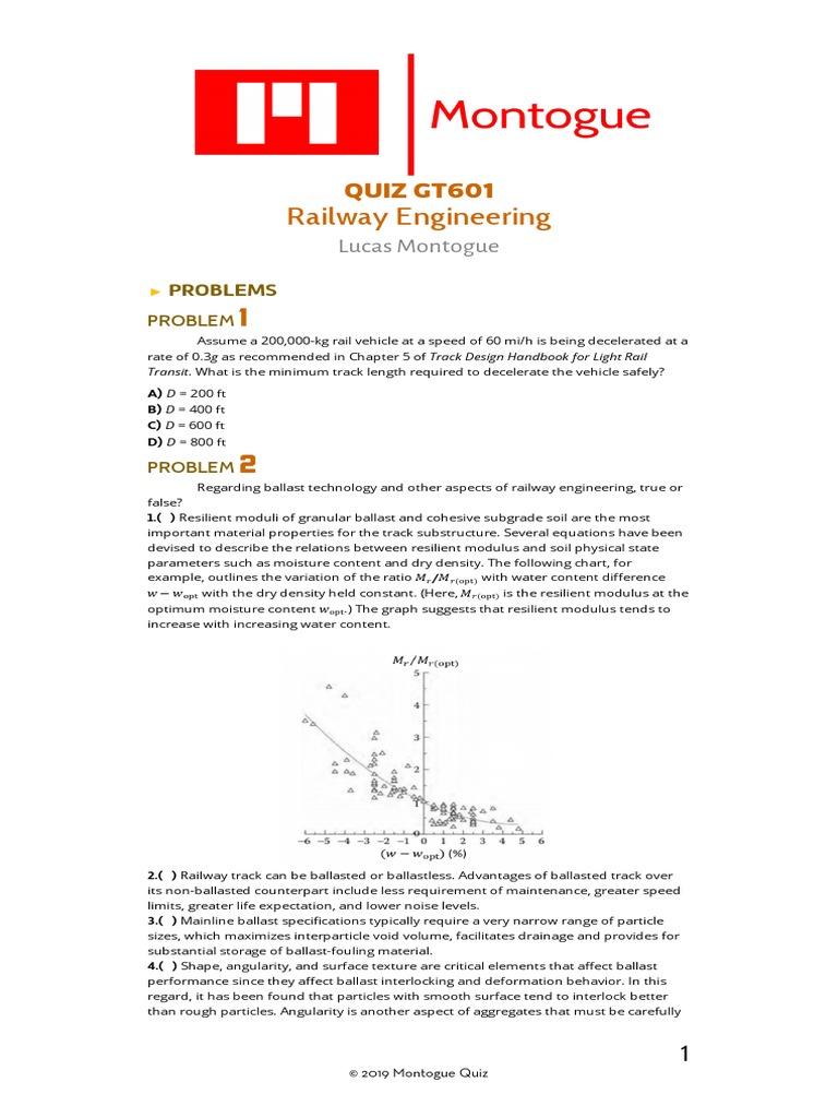 Railway Engineering Solved Problems | PDF