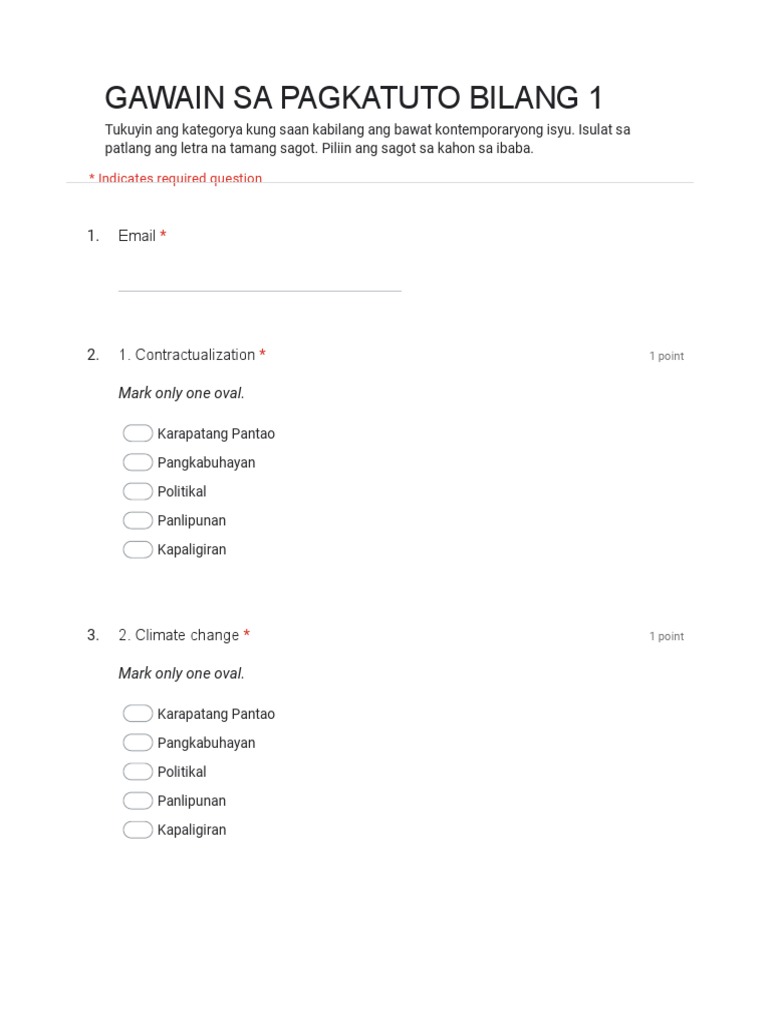 Gawain 1 - Google Forms | PDF