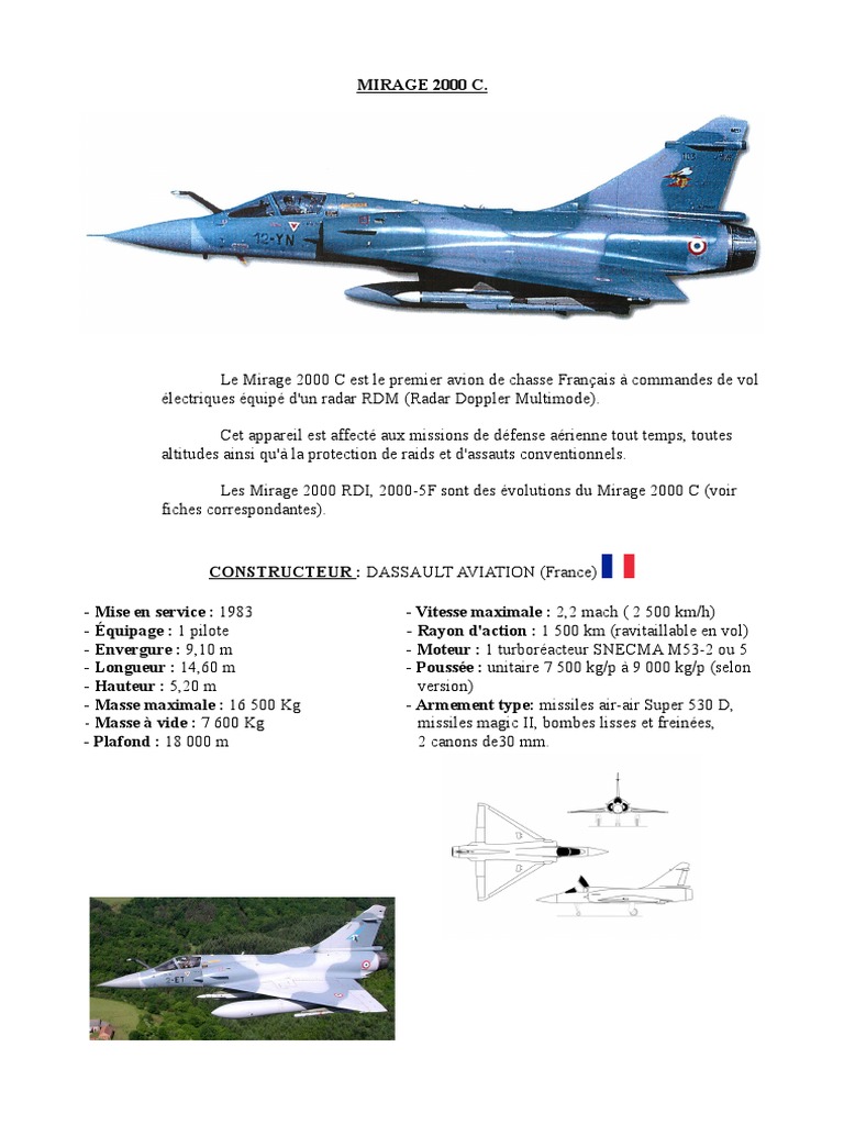Mirage 2000 C : Chasseur Français Avancé | PDF | Technologie et ...