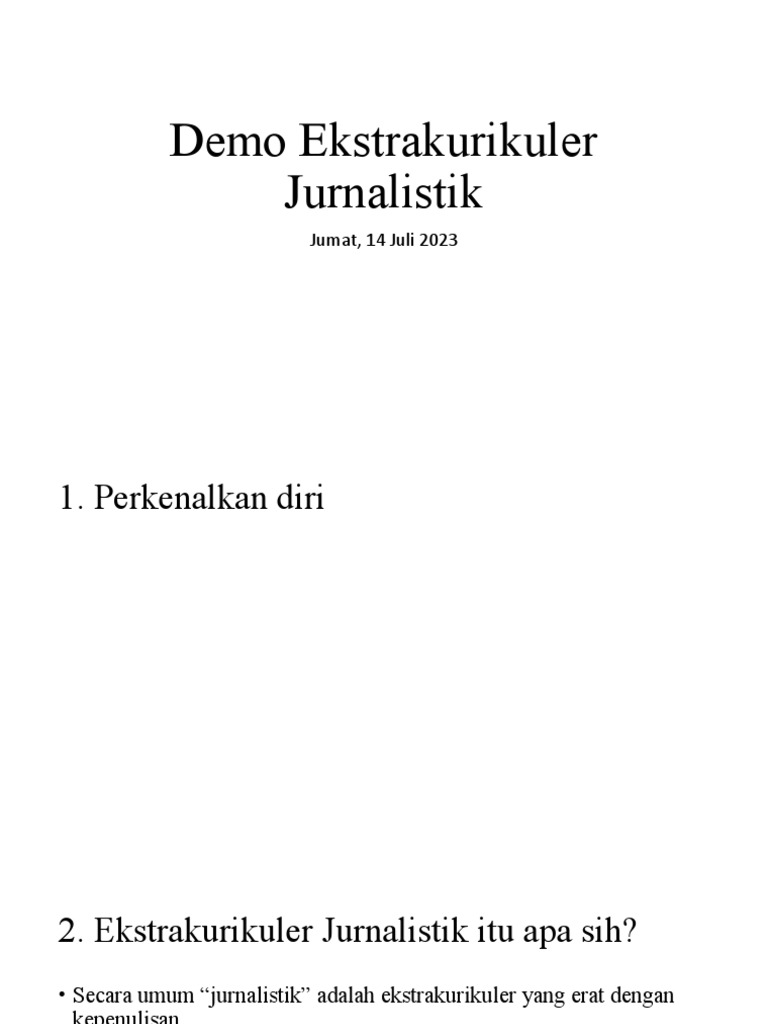 Demo Ekstrakurikuler Jurnalistik | PDF