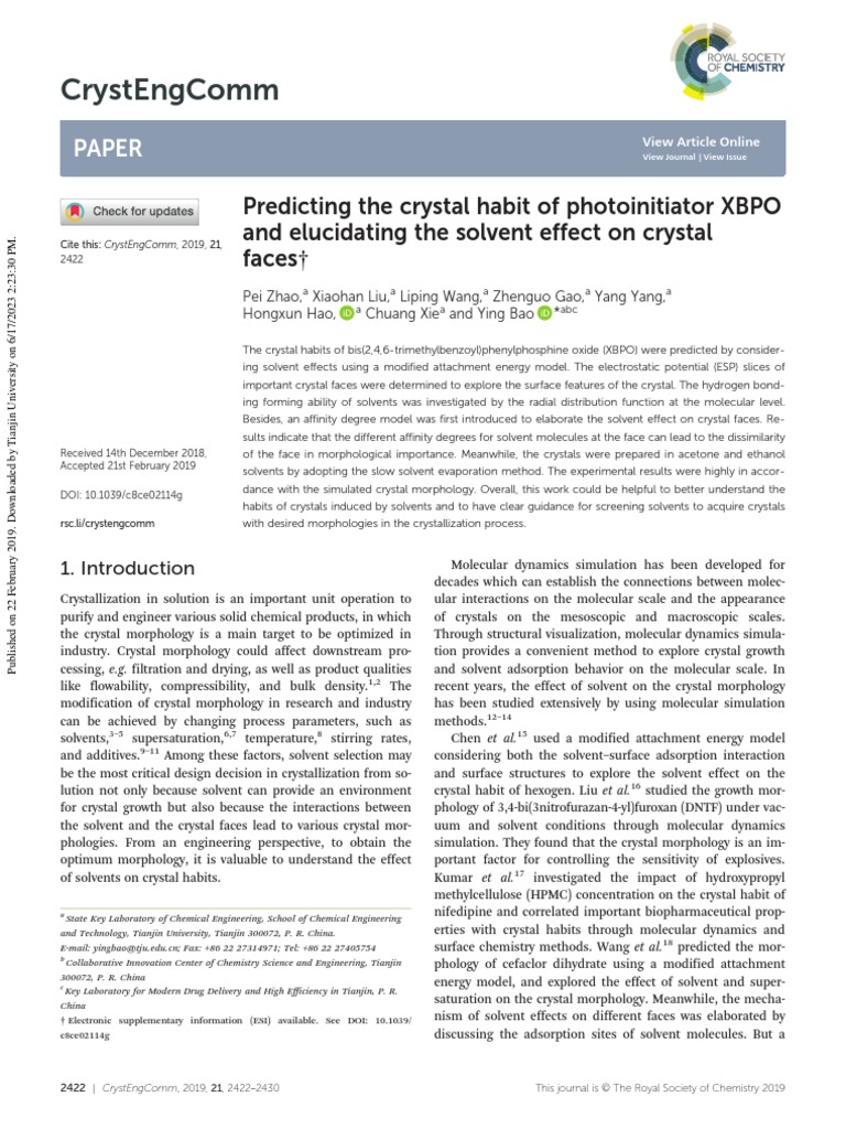 Crystengcomm: Paper | PDF