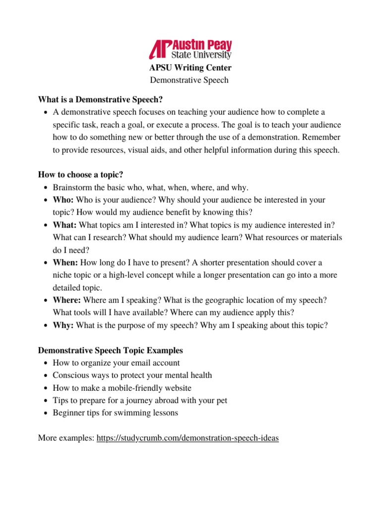 Demonstrative-Speech-and-Outline | PDF