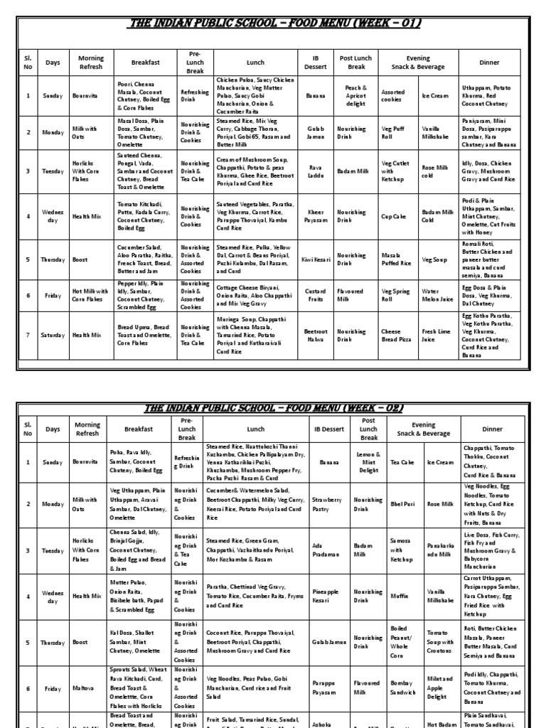 Food Menu 2023 - 2024 | PDF