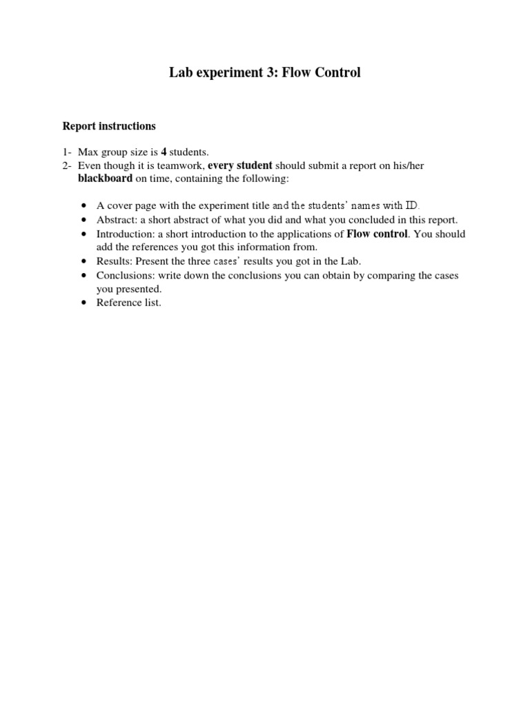 Flow Control Lab Experiment 3 Report | PDF