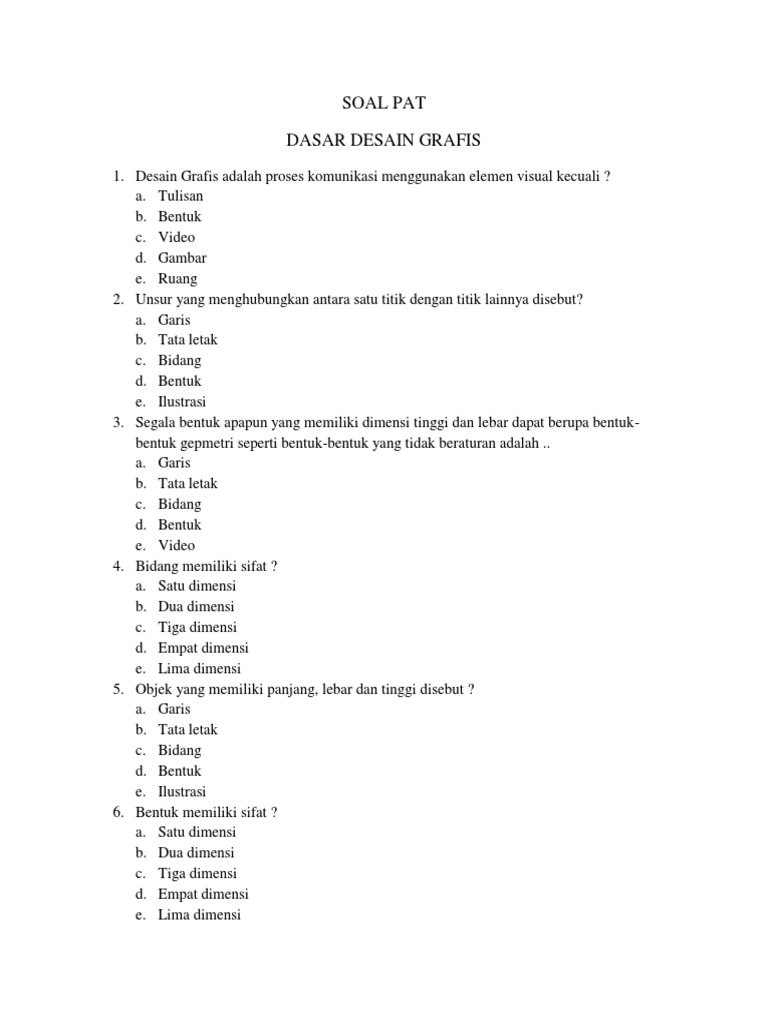 Kisi Kisi Pat DDG Semester 2 | PDF