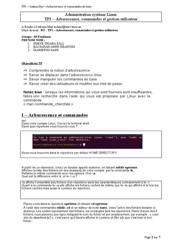 TP1 Linux Debian - Arborescence | PDF | Ordinateurs