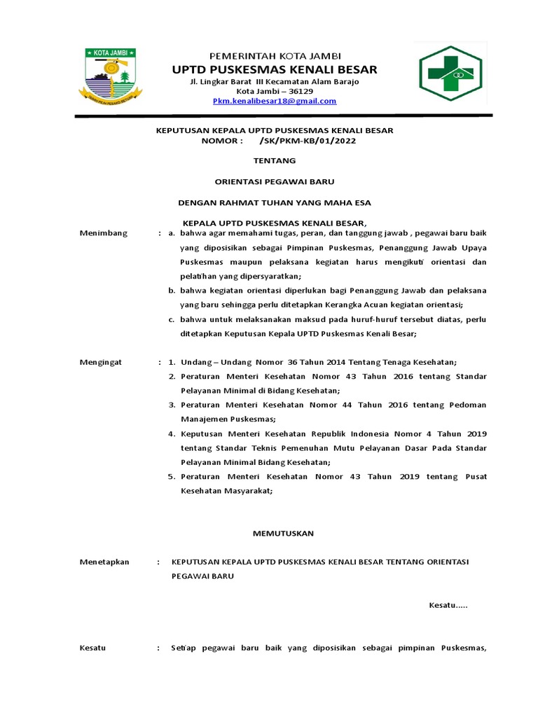 1.3.4 Ep 1. SK Orientasi Pegawai | PDF