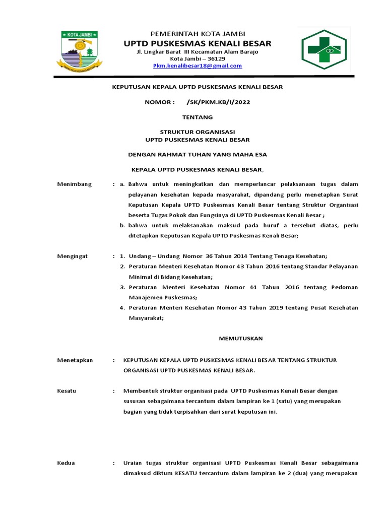 1.2.1 Ep 2. SK Tentang Struktur Organisasi | PDF