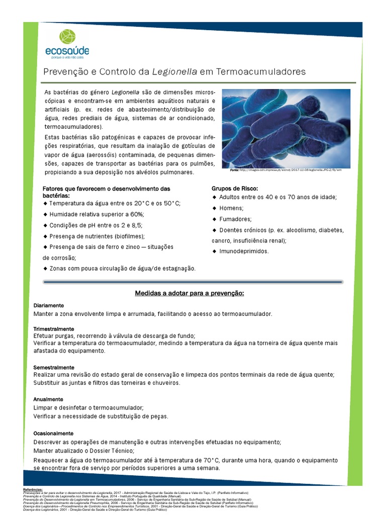Prevenção e Controlo da Legionella em Termoacumuladores - Geral | PDF