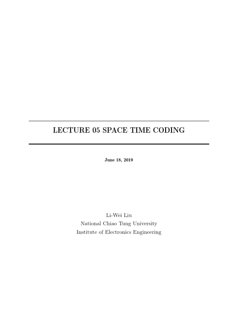 Lecture 05 Space Time Coding | PDF | Electrodynamics ... Lecture 05 Space Time Coding | PDF | Electrodynamics ...