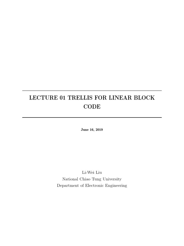 Lecture 01 Trellis Code Pdf
