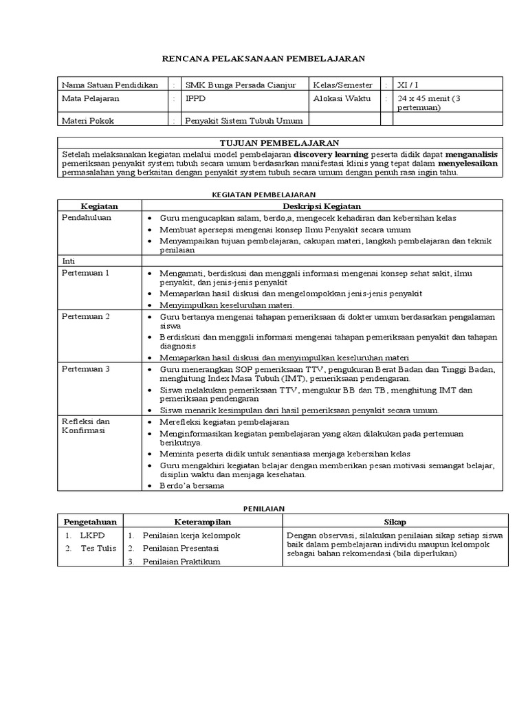 RPP IPPD Kls XI | PDF