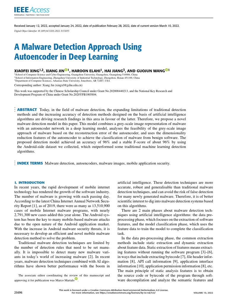 A Malware Detection Approach Using Autoencoder In Deep Learning Pdf Deep Learning Machine 0633