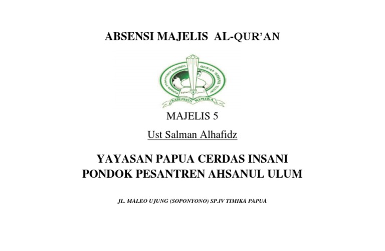 COVER ABSEN MAJELIS | PDF