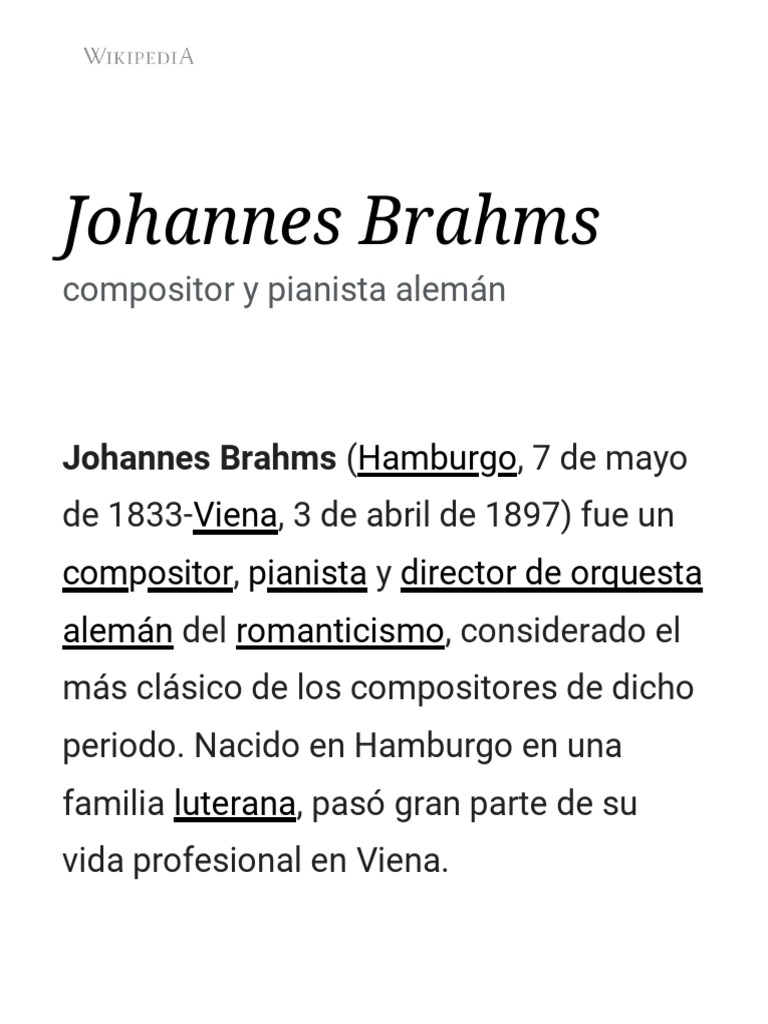 Johannes Brahms | PDF | Clásicos
