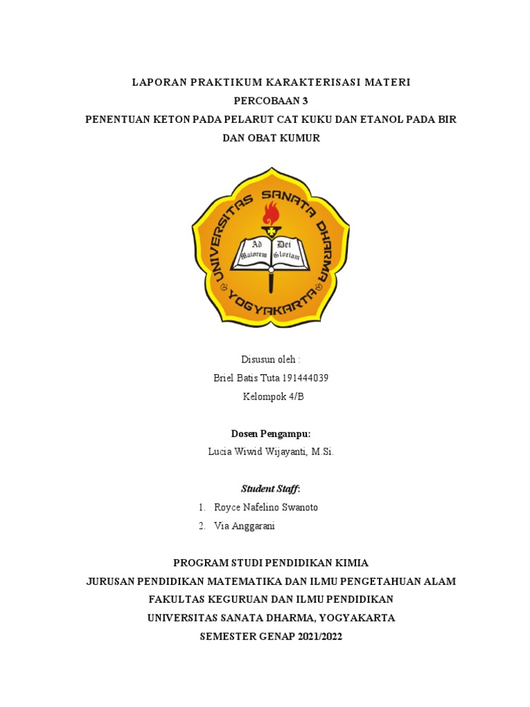 191444039-Briel Batis Tuta-Laporan Ke - 3 Praktikum Karakterisasi Materi | PDF