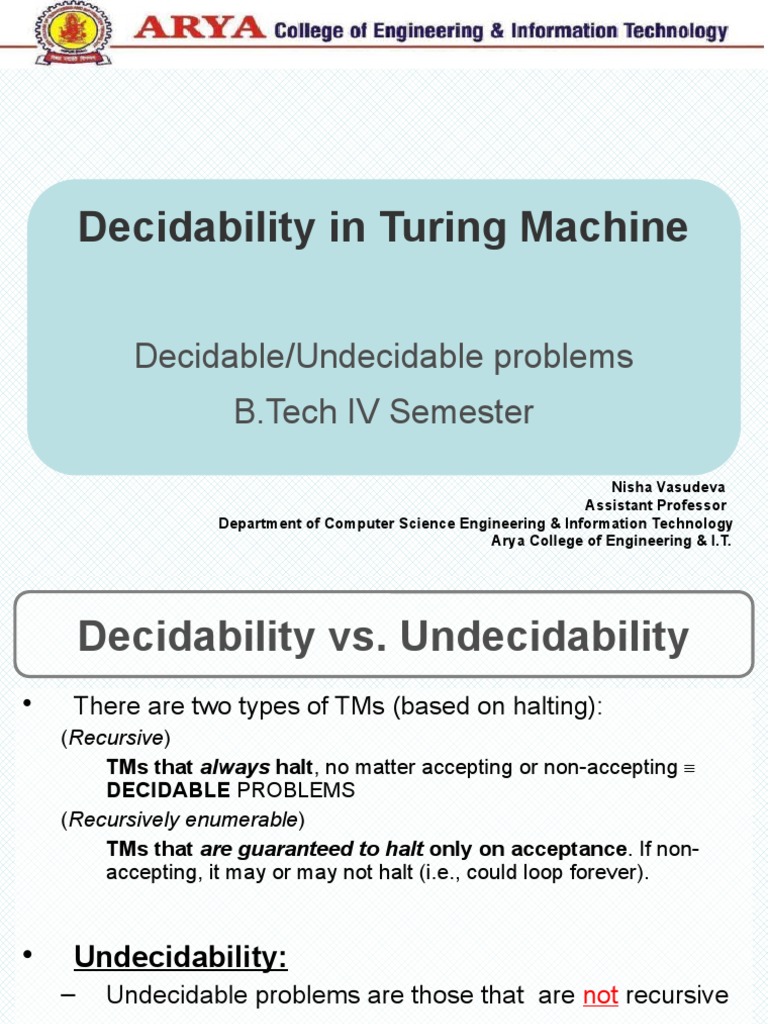 6.decidability Final | PDF | Computing | Theory Of Computation