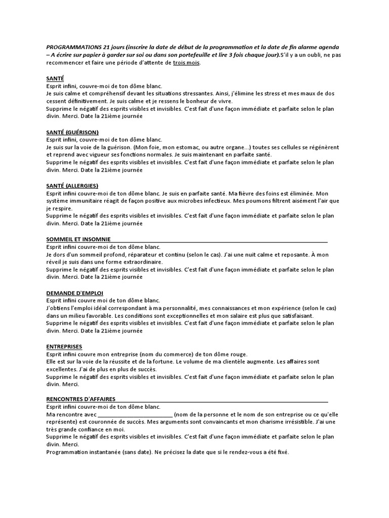 PROGRAMMATIONS_positives_à_l’Univers[1] | PDF