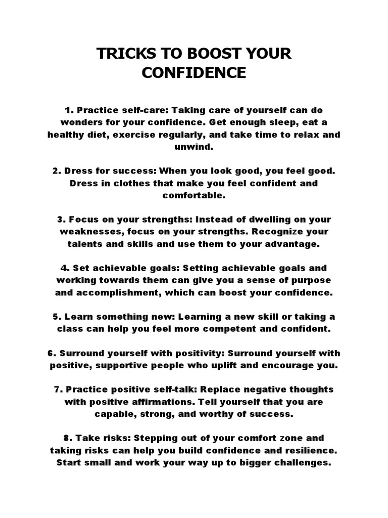 Tricks To Boost Your Confidence | PDF