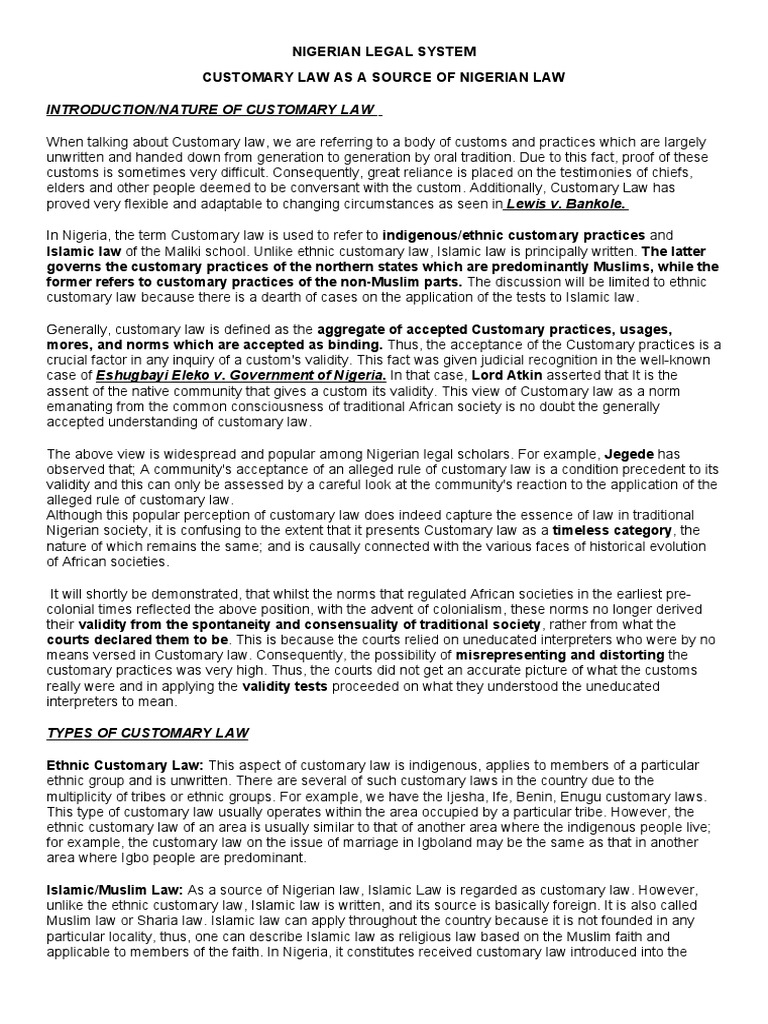 Group 4 - Nigerian Legal System | PDF | Sharia | Judicial Notice