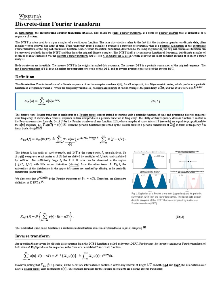 Fourier Transform for Mathematicians | PDF | Discrete Fourier Transform ...
