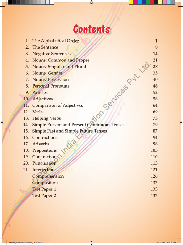 Tune Into Grammar GR 3 Chs 1 3 Pdfs 1 | PDF | Noun | Adjective