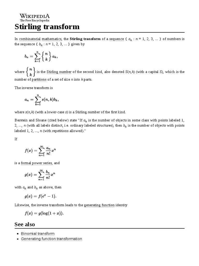 Stirling Transform | PDF