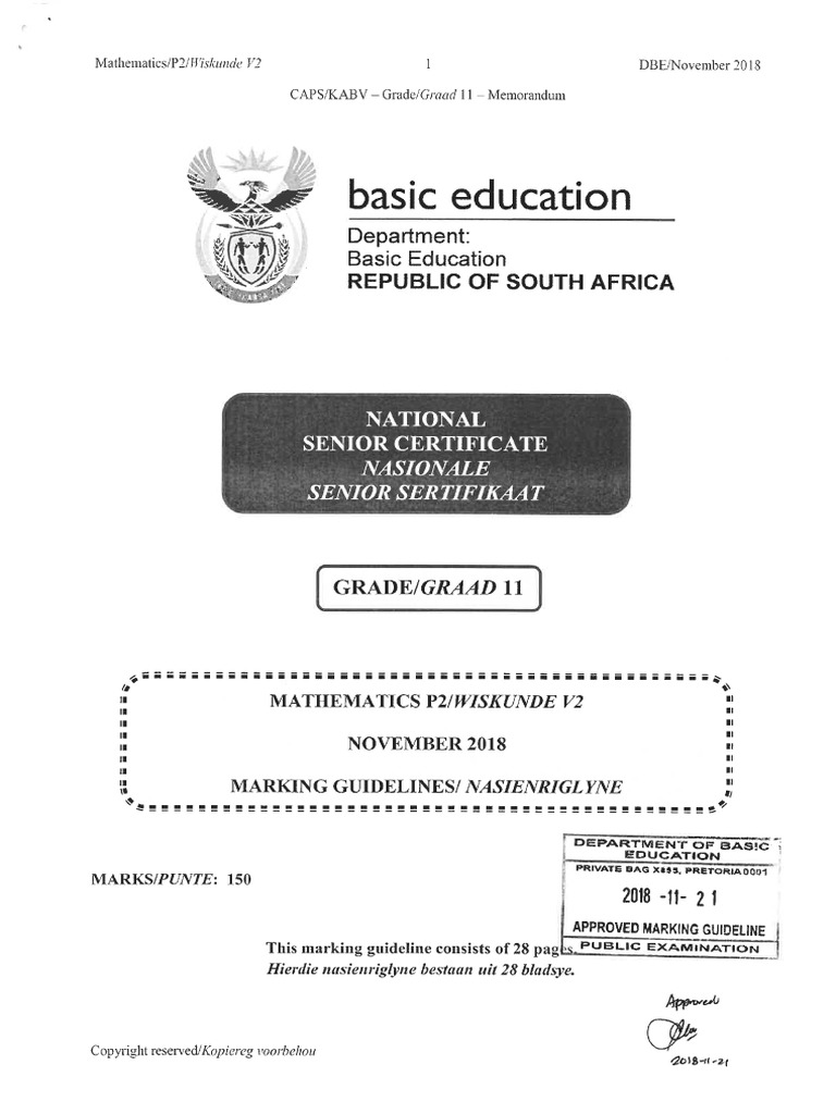 GR 11 Wisk II NSC Nov 2018 - MEMO | PDF